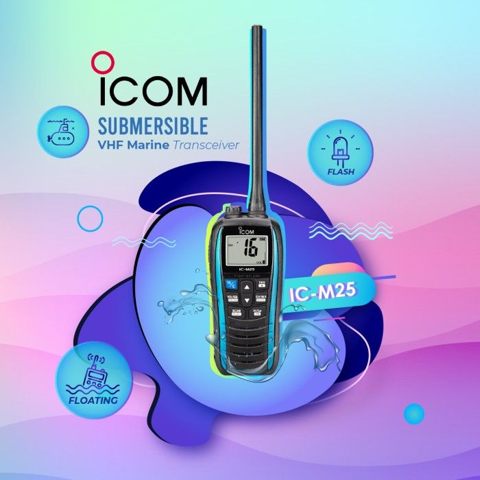 PROMO 2.2 Icom IC-M25 HT Marine VHF Ori Baru Garansi 1 Thn ICM25 M25 ...