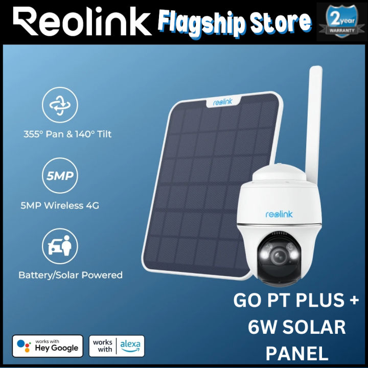 Reolink Go PT Plus 4G LTE SimCard 5MP with 3W Solar Panel 2K 4G SimCard ...