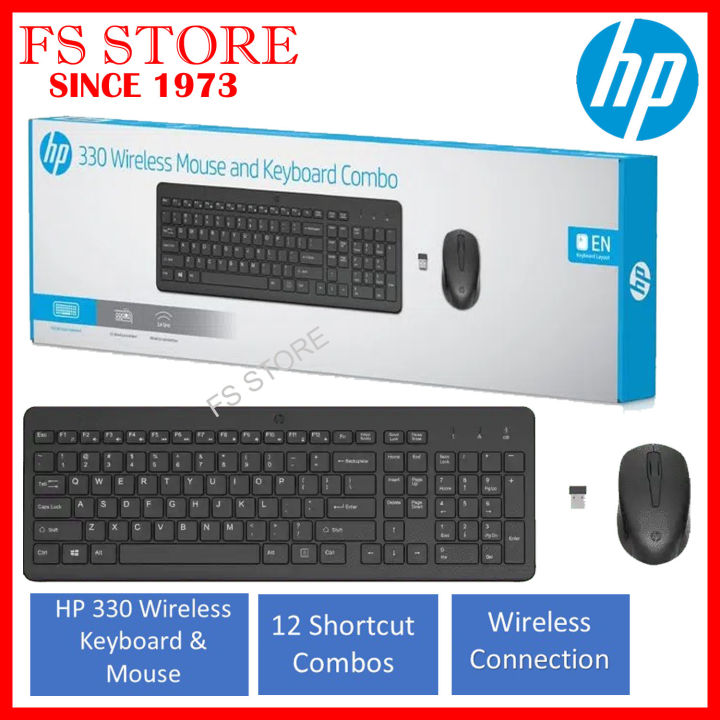 HP ORIGINAL HP330 WIRELESS MOUSE COMBO WITH WIRELESS KEYBOARD | Lazada
