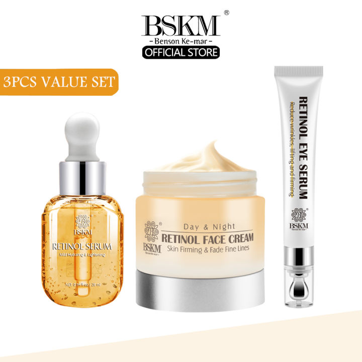 BSKM Skincare Set Retinol Serum Eye Cream Face Cream Whitening ...