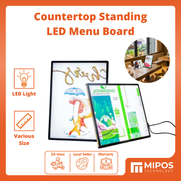LED Countertop Menu Display Board | A2 A3 A4 Backlit LED Table Top Menu ...