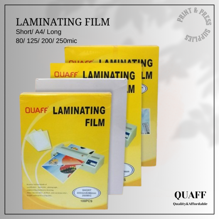 【PP Supplies】Short | A4 | Long Size QUAFF Laminating Film || Hot ...