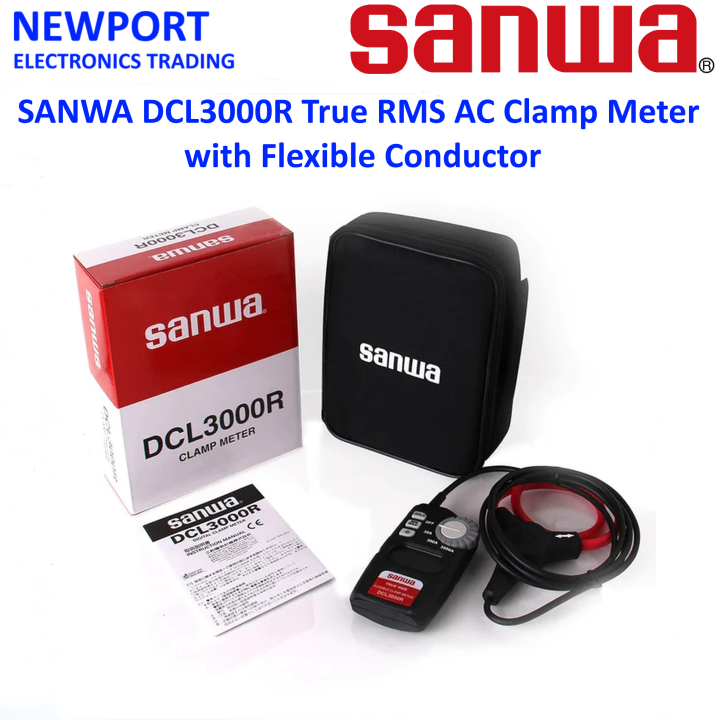 Sanwa DCL3000R True RMS AC Clamp Meter with Flexible Conductor (Made in ...