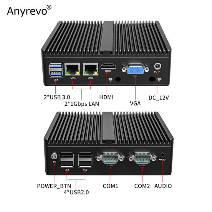 Fanless Mini PC IPC Industrial Computer Intel Celeron Processor N2810 N2840 N2940 J1900 2 LAN 2 ...