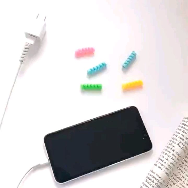 Universal Silicone Spiral USB Cable Protector Charge Cord Cable Wire ...