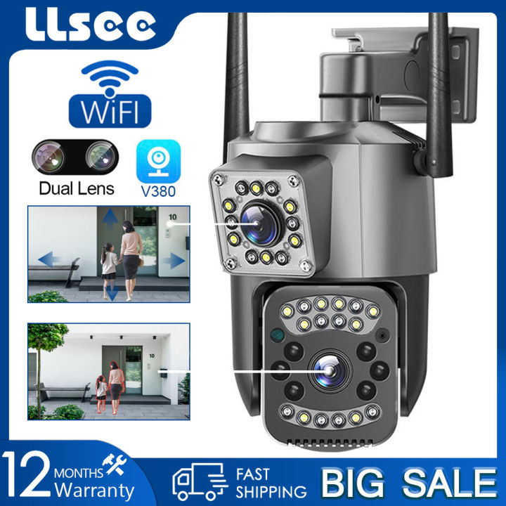 8MP CCTV v380 WiFi Outdoor Camera 360 Degree Surveillance Camera Dual ...