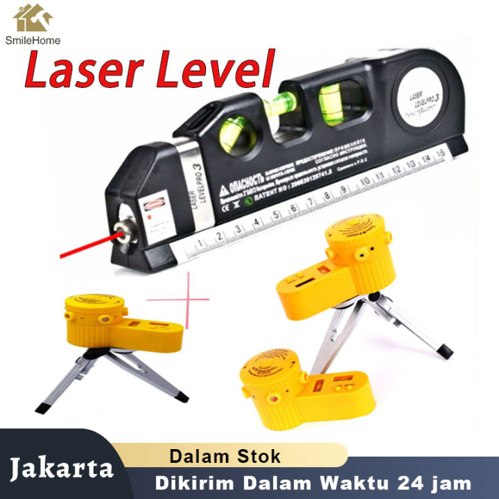 Laser Leveler Multifungsi 3in1meteran laser waterpass laser level digital alat siku waterpas ...
