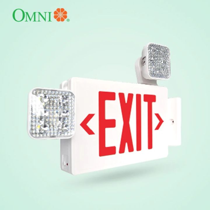 OMNI Automatic LED Emergency Exit Lamp Combo Thermoplastic Housing 2x1 ...
