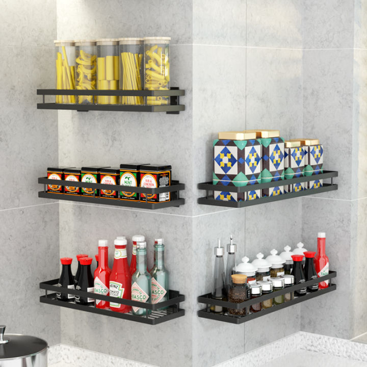 BATHKU Kitchen Spice Rack Wall Mounted Punch Free Seasoning Shelf ...