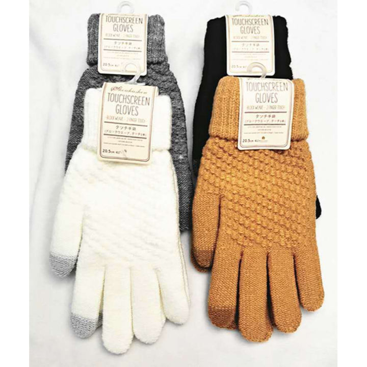 Women Winter Touch Screen Gloves Warm Stretch Knit Mittens Full Finger ...