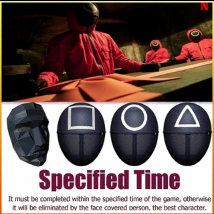 Topeng Film Squid Game / Staff Guard Soldier Mask Cosplay Costume ...