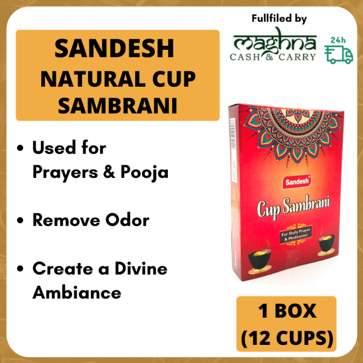 Sandesh Natural Cup Sambrani Incense - 1 Box | Lazada