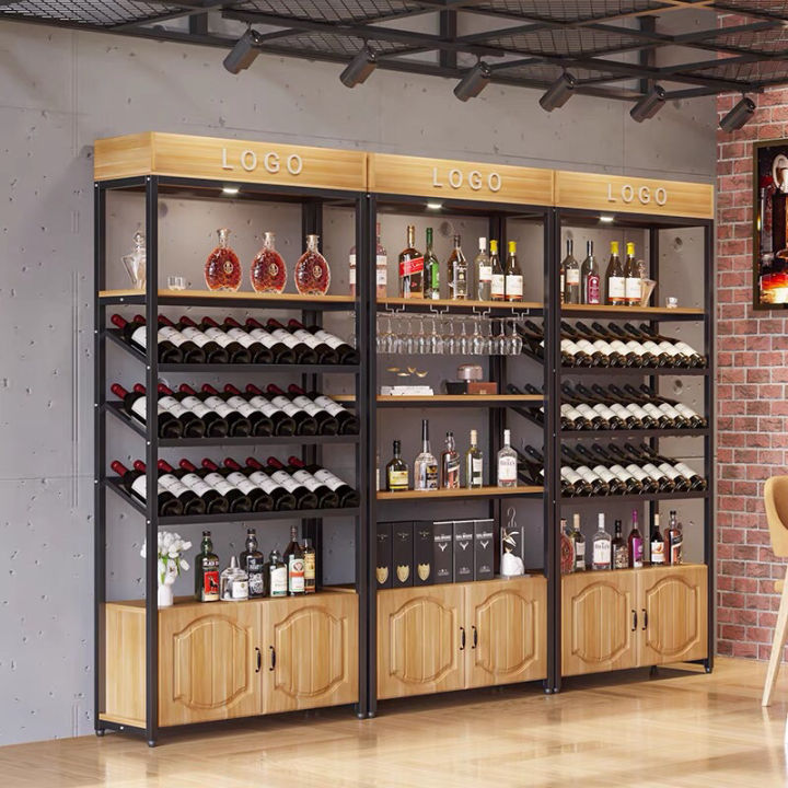 Shangchao Wine Cabinet Wine Iron Storage Display Cabinet Liquor Wine ...
