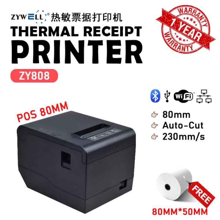 ZYWELL 80mm Thermal Receipt Printer for POS System with Auto-Cut Retail ...