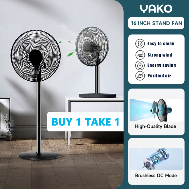 YAKO Stand Fan Electric Fan 16 Inch Strong Wind Household Desk Fan 3 ...