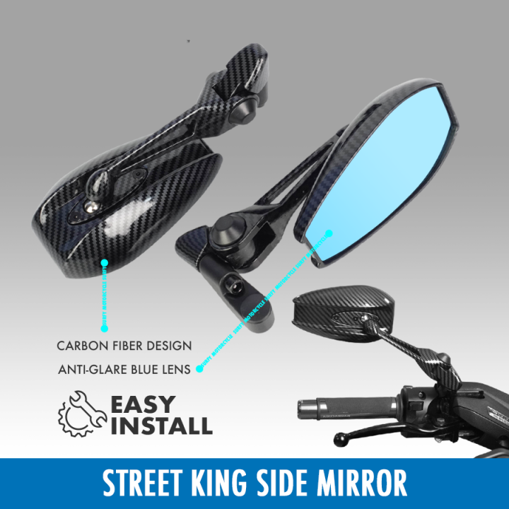 Street King Side Mirror v1 Carbon Fiber Design Blue Lens CNC Alloy ...