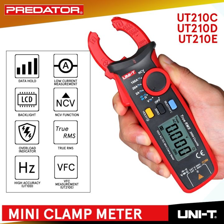 UNI-T UT210C-E Digital Mini Clamp, Non-contact AC / DC Voltage Tester ...