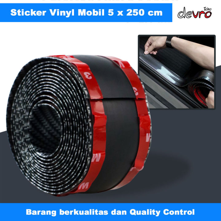 Stiker Vinyl Mobil Carbon Fiber Rubber Strip Bumper Guard 5 x 250 cm ...