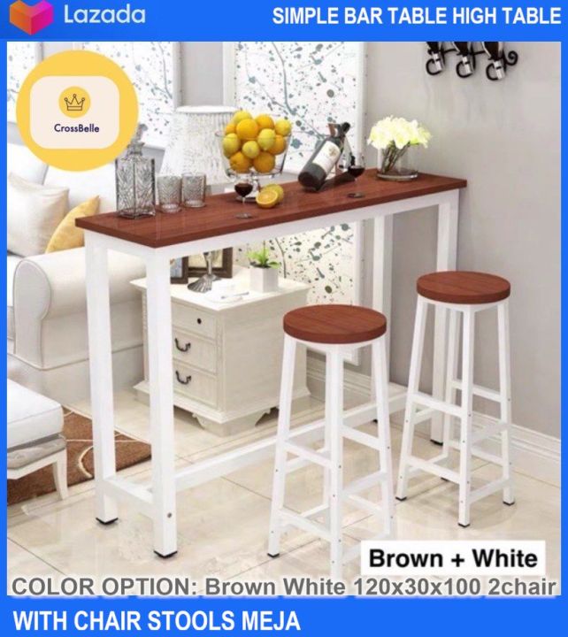 Simple Bar Table High Table With Bar Chair Stools Meja Tinggi Kerusi ...