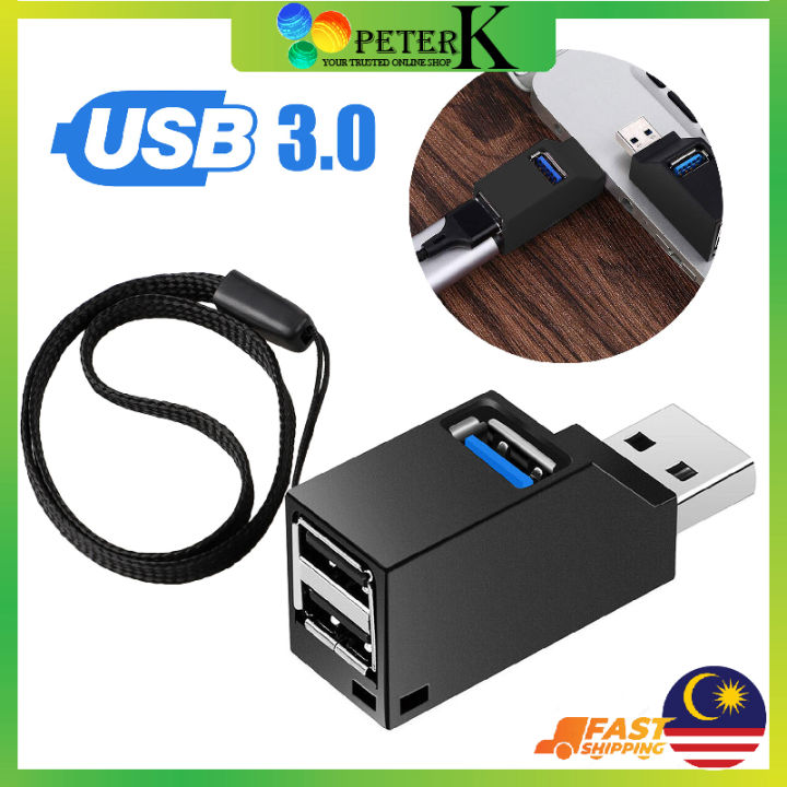 USB HUB 3.0 Mini Portable 5Gbps 3 Ports Adapter High Speed For Keyboard ...