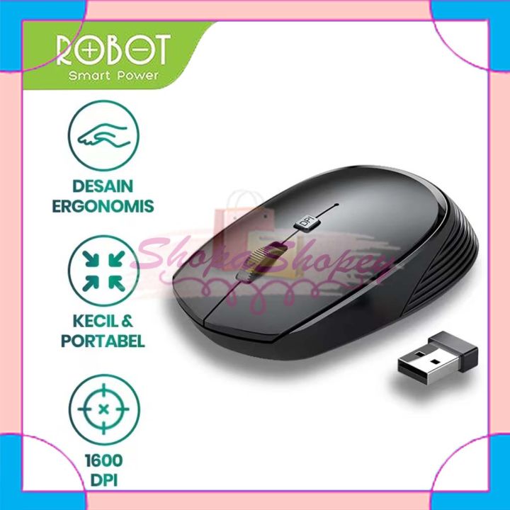 Mouse Wireless ROBOT M205 Optical 2.4Ghz Power ON/OFF 1600DPI Receiver ...