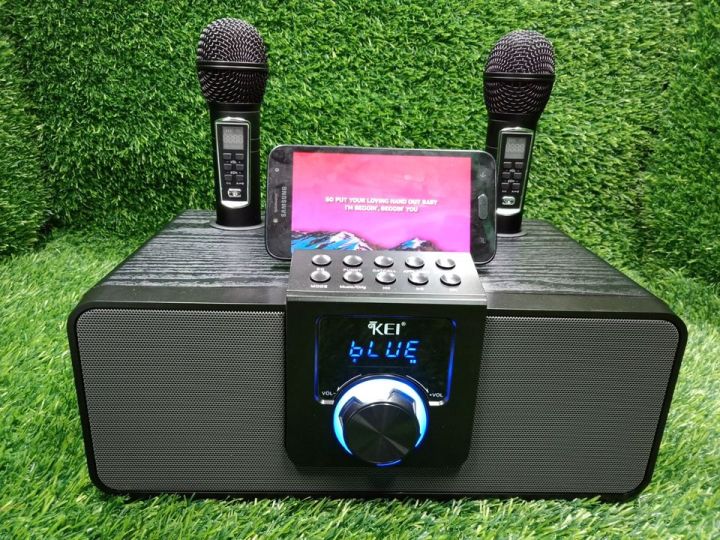 KEI K08 bluetooth karaoke speaker Comes with 2 wireless microphones ...