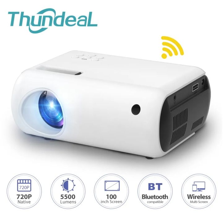🔥TD50 W29มินิโปรเจกเตอร์พกพา M8โฮมเธียเตอร์3D Wi-Fi โปรเจคเตอร์ Full HD ...