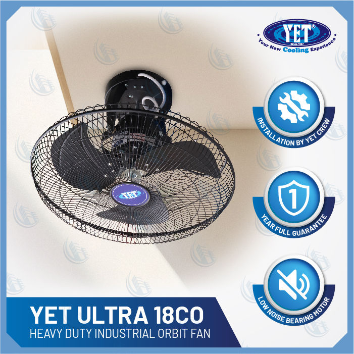 YET Ultra 18CO 18" Inch Heavy Duty Industrial Orbit Fan with 360 ...