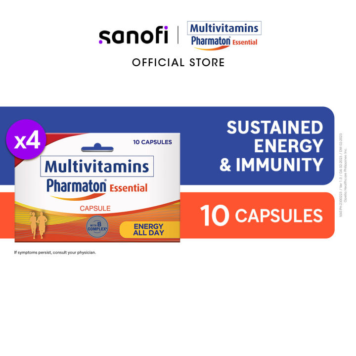 Pharmaton Essential Multivitamins with B Complex - 10 Capsules (Bundle ...