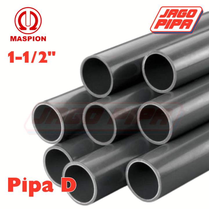Maspion Abu Pipa D 1-1/2 Inch PVC 4 Meter Paralon 1-1/2" ABU | Lazada ...