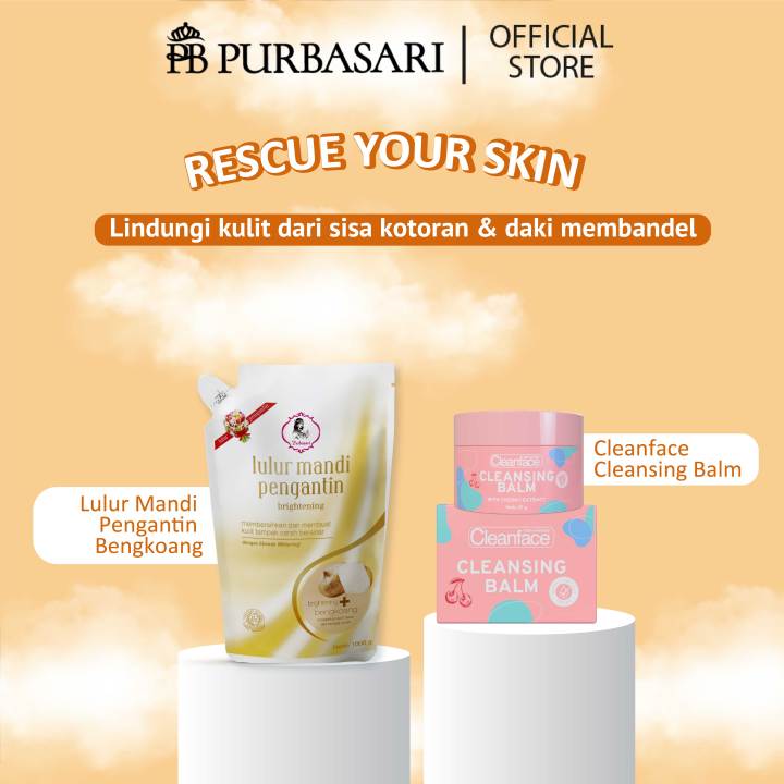 [ISI 2PCS] Purbasari Lulur Mandi Pengantin 1kg + Cleanface Cleansing ...