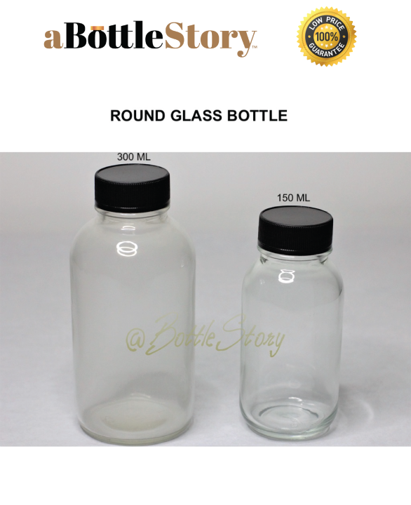 [12pcs] ROUND GLASS BOTTLE | Air Tight Glass Bottle Storage Container ...