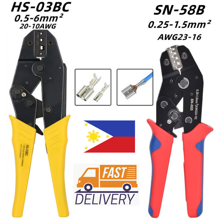 HS-03BC Wire Crimper Professional Non-Insulated Terminal Crimping Tools ...