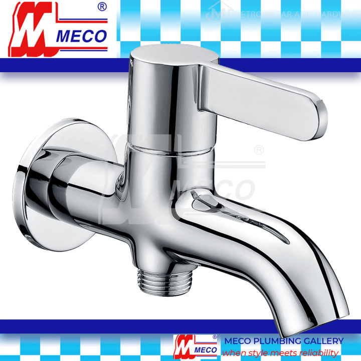 Meco Bathroom Twin Head Faucet Sink Brass Chrome Wall-mounted #2327 ...
