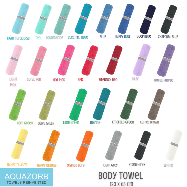 AQUAZORB Body Towel / Bath Towel 120 x 65 cm . Right size to dry you of ...