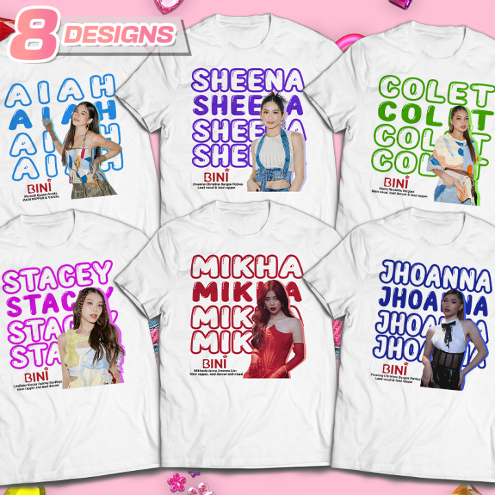 Bootleg Famous Filipino Girl group Bini Maloi, Colet,Mikha,Stacey,Gwen,Aiah T-shirt | Lazada PH