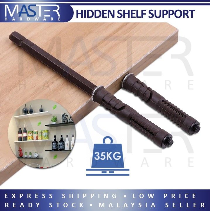 35KG+ Heavy Duty Floating Shelf Supporting Rod Bracket Concealed Hidden ...