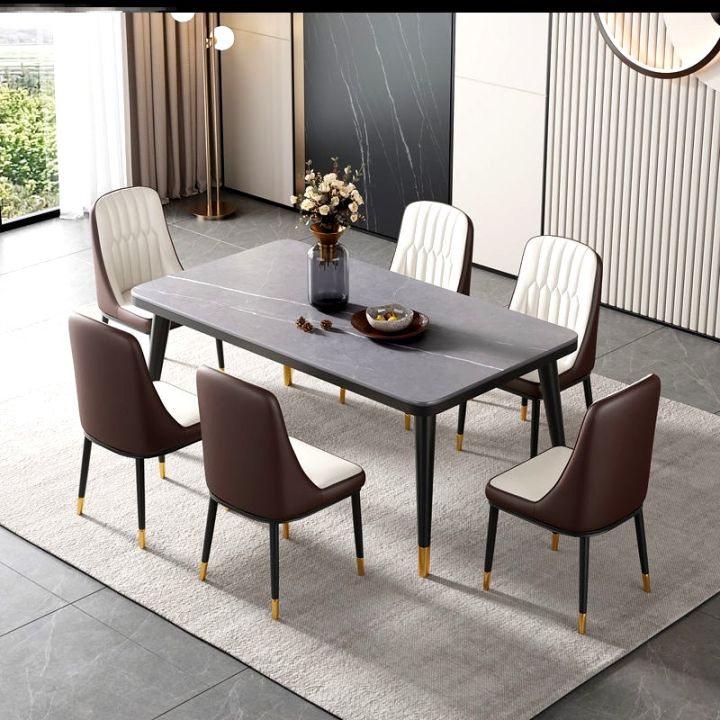 Online celebrity Nordic Rock Table Dining Chair Combination Small-sized ...