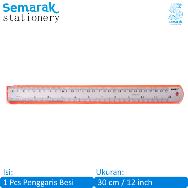 Joyko Stainless Steel Ruler Penggaris Besi Baja Tahan Karat 30 cm | Lazada Indonesia