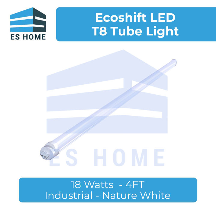 ES Home T8 LED Tube Light 18W 4FT Industrial Nature White for Indoor ...
