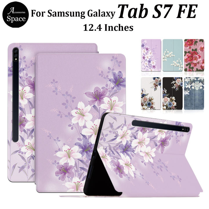 T730/T733เคสสำหรับ Samsung Galaxy Tab S7 FE 12.4 "แท็บเล็ตหนังกันเหงื่อ ...