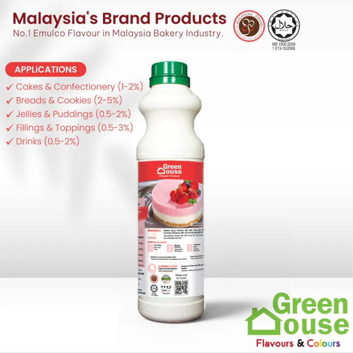Strawberry Emulco Green House Flavour Perisa Pewarna Makanan HALAL | Lazada