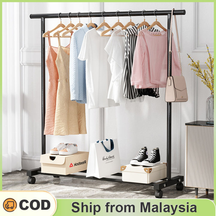 Cloth Clothes Rack single Pole Strong Steel Structure Laundry Rack With ...