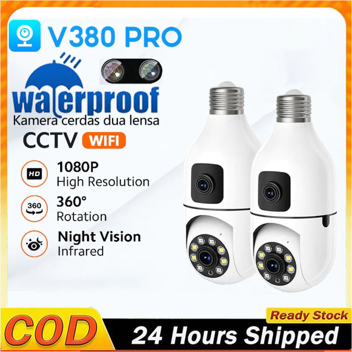 V380 Pro 8MP Dual Bulb CCTV Camera WIFI connect to phone auto tracking ...
