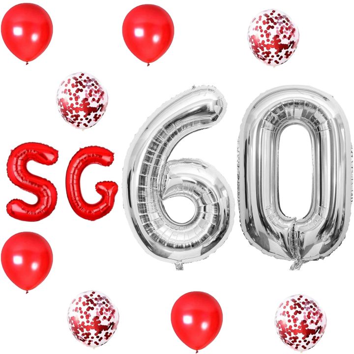 (SG SELLER) National Day Decorations SG 58 Set Singapore Balloons Red ...