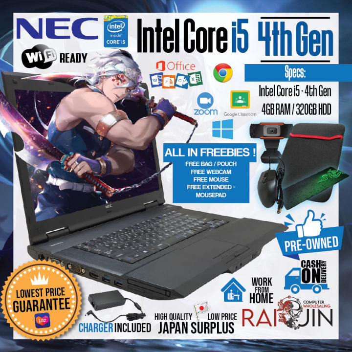 LAPTOP / NEC INTEL CORE i5 - 4TH GEN / 4GB OR 8GB RAM OPTION / STORAGE ...