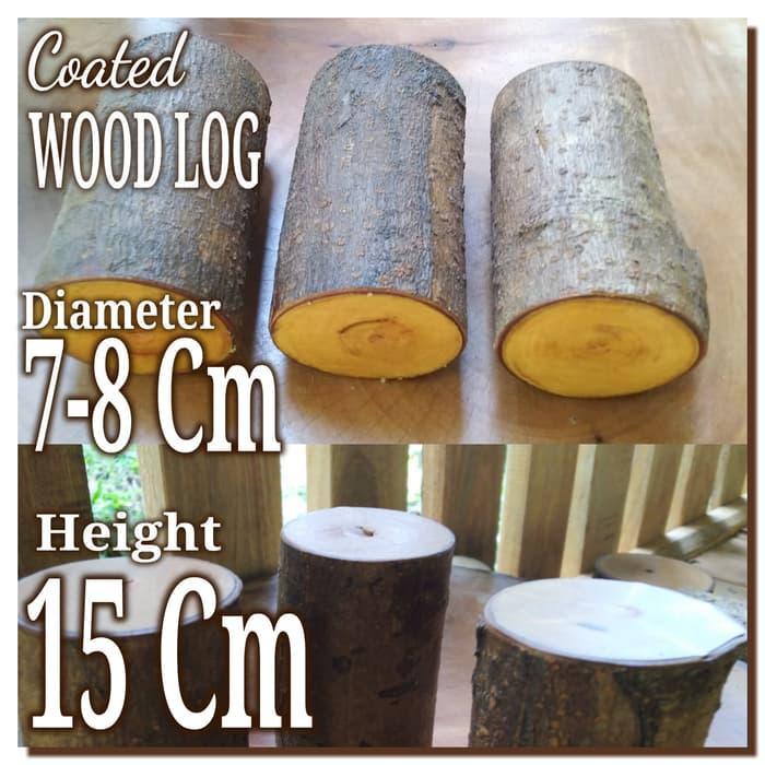 Coated Wood log 7-8 cm, D-15 cm Potongan kayu log kayu bahan craft ...