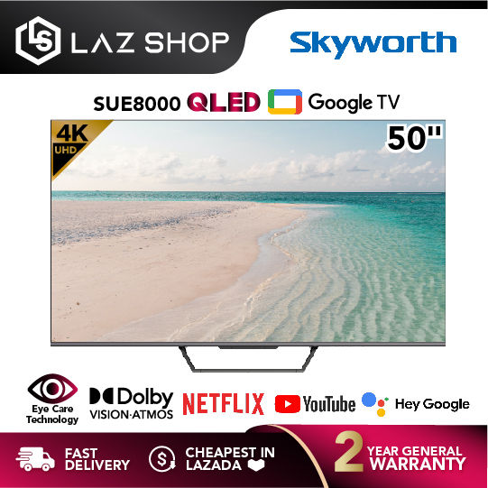 Skyworth QLED 4K UHD Google TV SUE8000 Series | 65 Inch 65SUE8000 | 55 ...