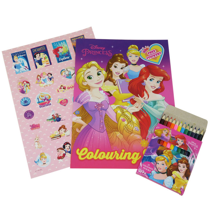 Disney Princess Kind Coloring Book With Sticker & Color Pencil Set | Lazada