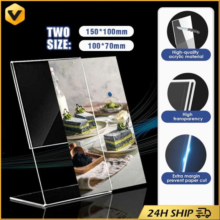 Clear L Shape Acrylic Table Sign Price Tag Label Display Paper ...